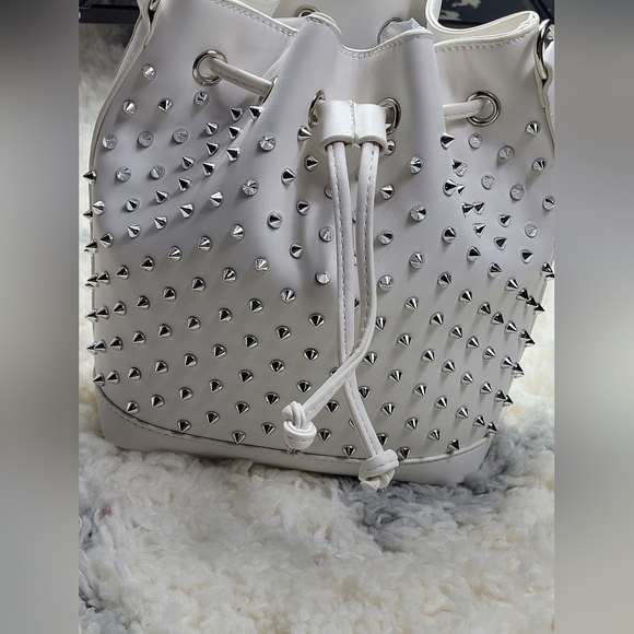 Bags | All Black Spiked Bucket Bag | Poshmark